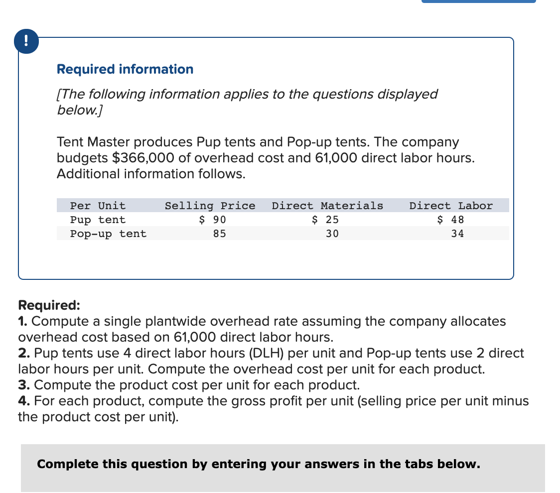 Solved Required information (The following information | Chegg.com