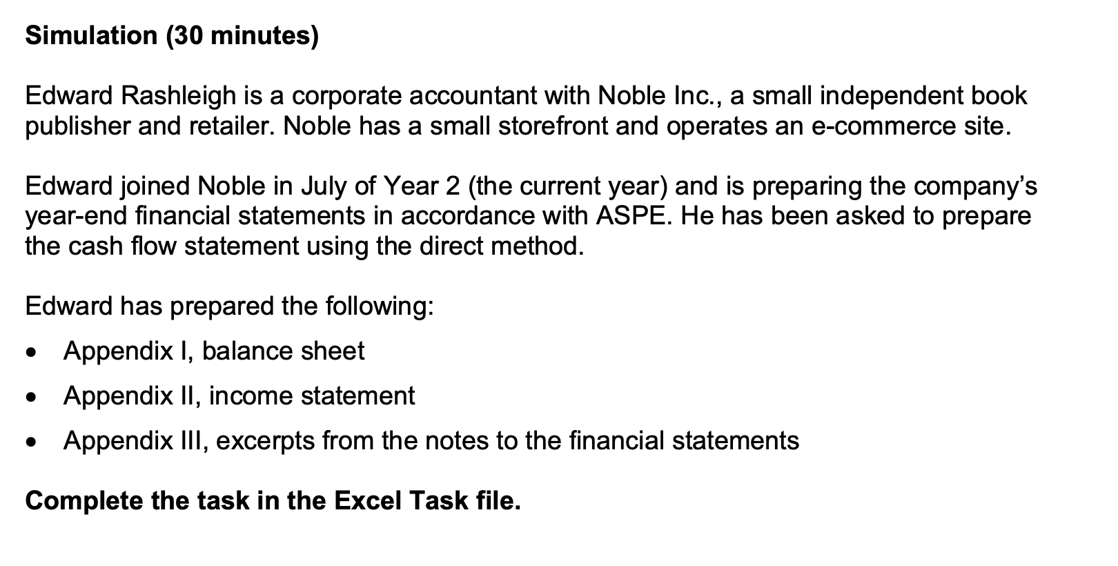 Solved Edward Rashleigh is a corporate accountant with Noble | Chegg.com