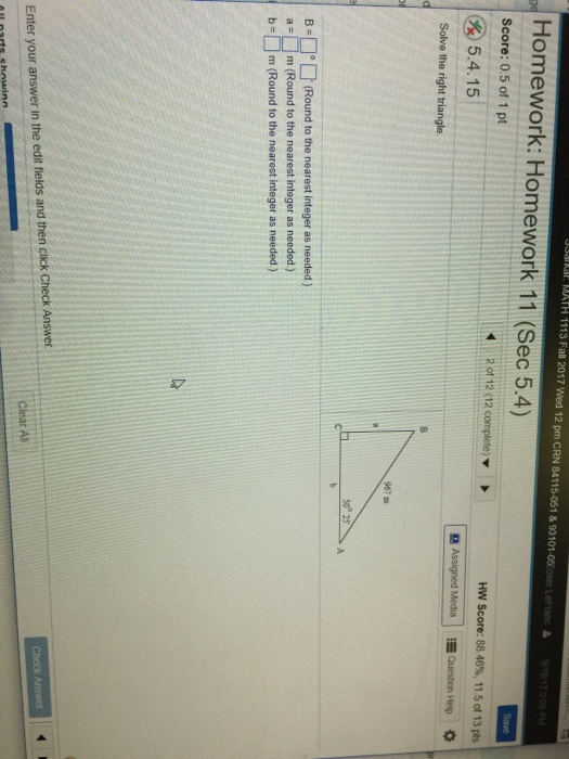 Solved B = (Round to the nearest integer as needed)a = m | Chegg.com