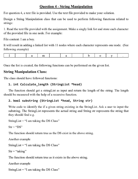 Solved Question 4 - String Manipulation For question 4, a | Chegg.com