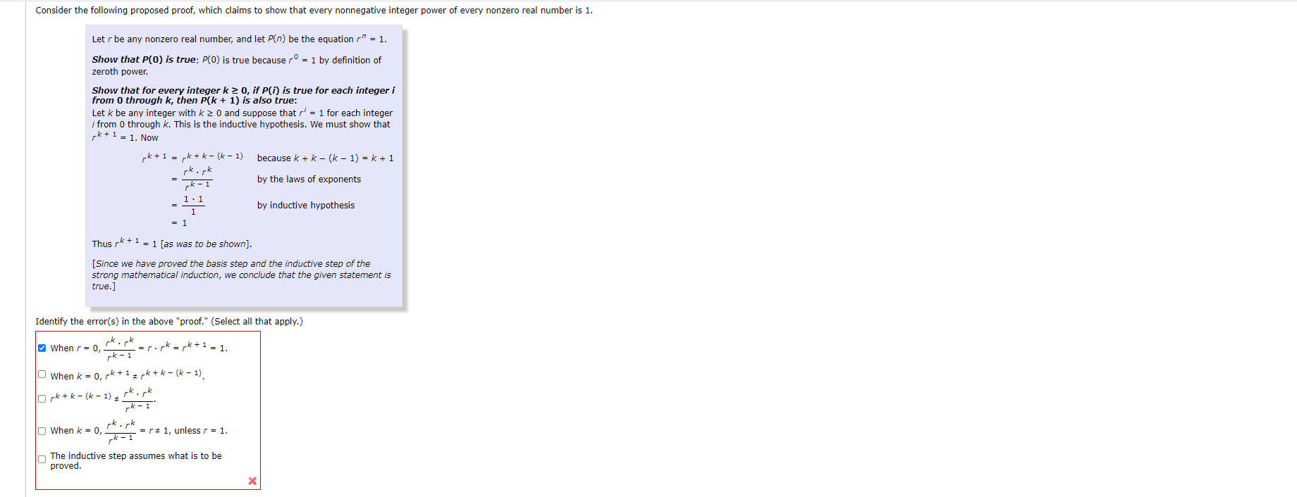 Solved Consider the following proposed proof, which claims | Chegg.com