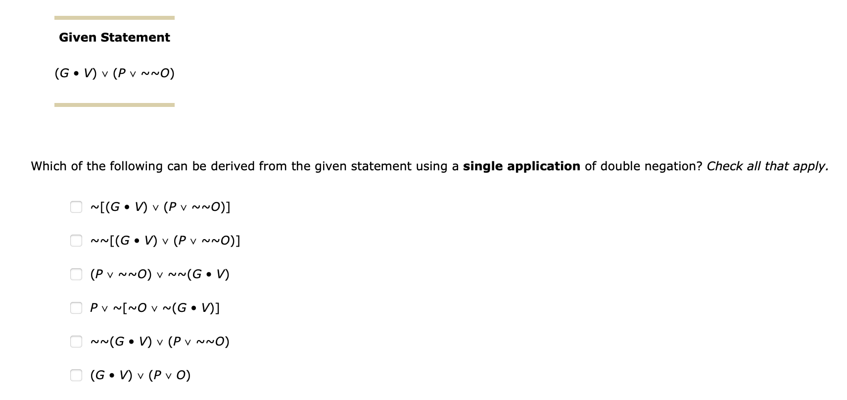 5. Rules of Replacement - Double Negation (DN) each | Chegg.com