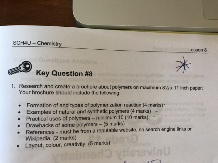 Solved Research and create a brochure about polymers on | Chegg.com