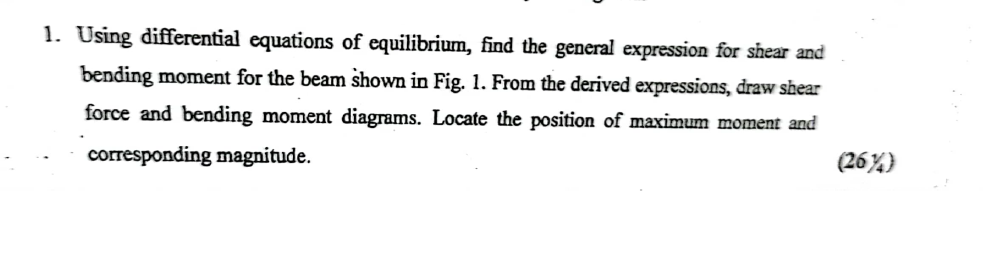 Solved 1. Using differential equations of equilibrium, find | Chegg.com