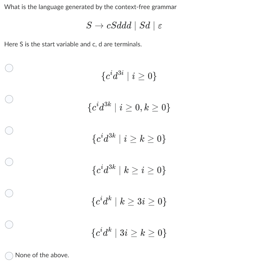 Solved What is the language generated by the context-free | Chegg.com