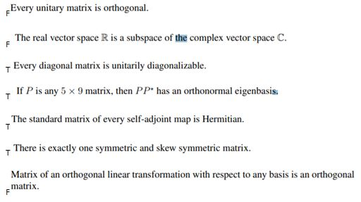 Solved Every unitary matrix is orthogonal. The real vector | Chegg.com