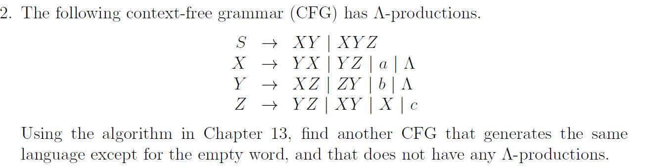 Solved 2. The following context-free grammar (CFG) has | Chegg.com
