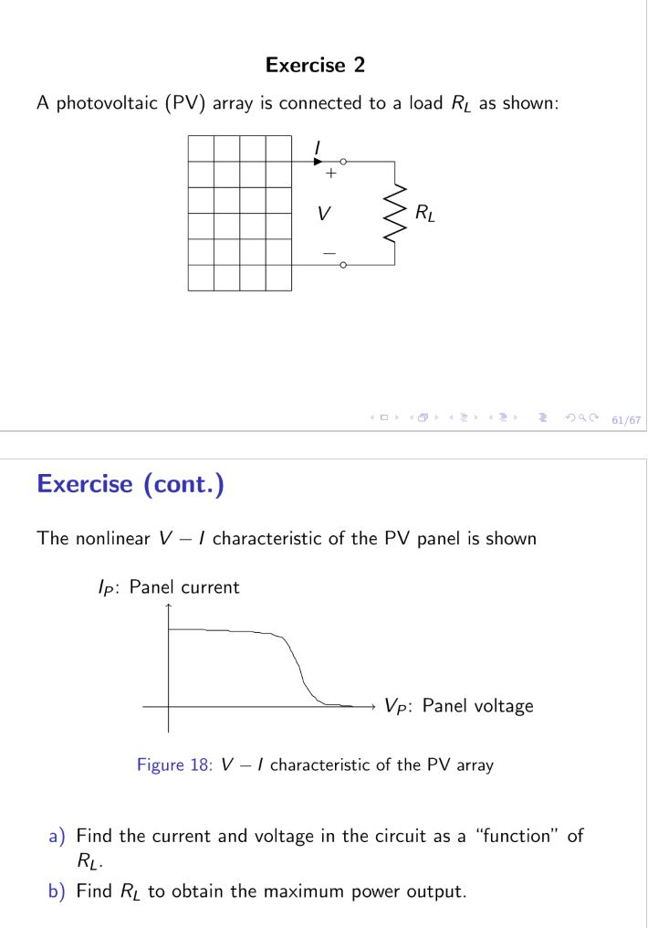Solved Exercise 2 A photovoltaic (PV) array is connected to | Chegg.com