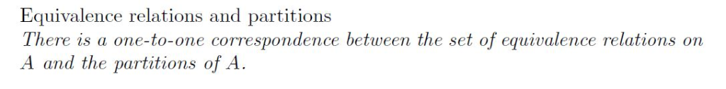 Solved Equivalence relations and partitions There is a | Chegg.com