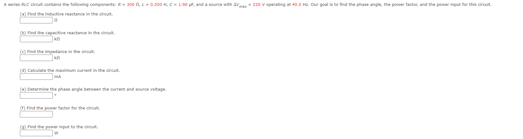 Solved (a) Find the inductive reactance in the circuit. Ω | Chegg.com