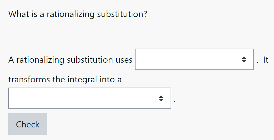 Solved What is a rationalizing substitution? A rationalizing | Chegg.com