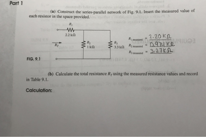 Solved Part 1 A Construct The Series Parallel Network Of 