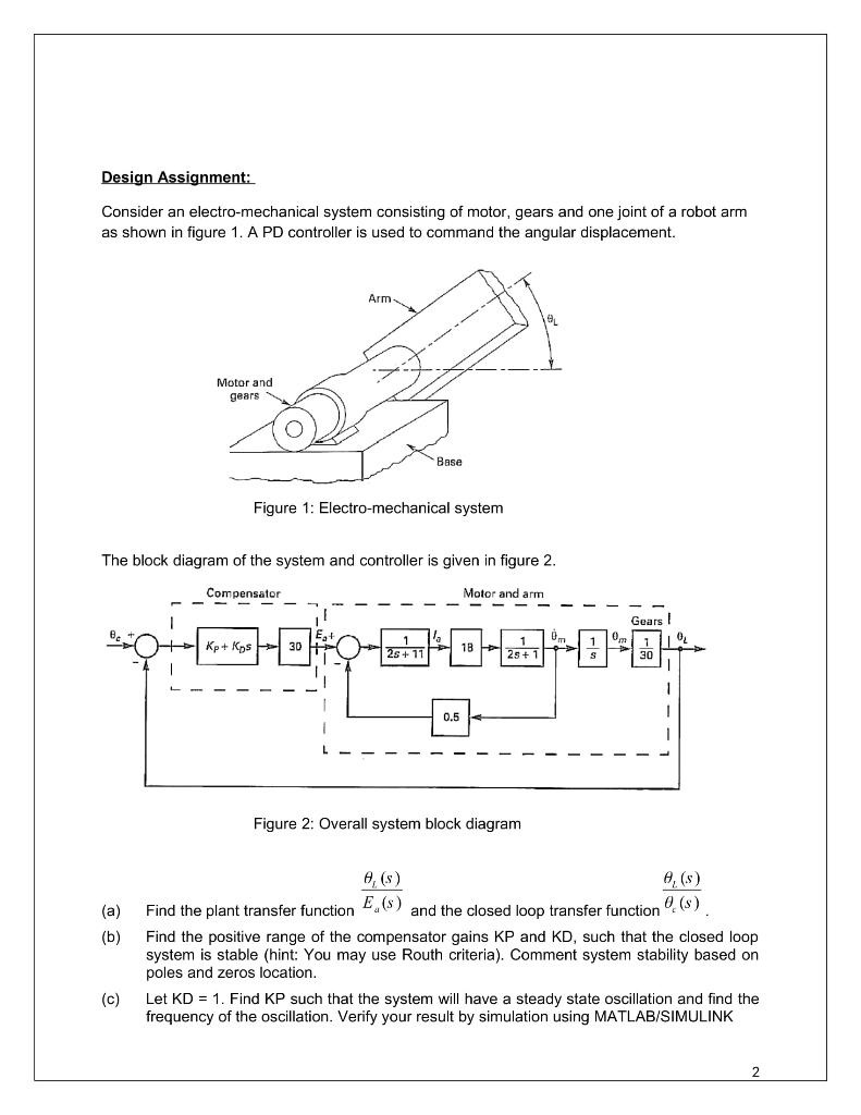 Solved Design Assignment: Consider an electro-mechanical | Chegg.com Solved Design Assignment: Consider an electro-mechanical | Chegg.com