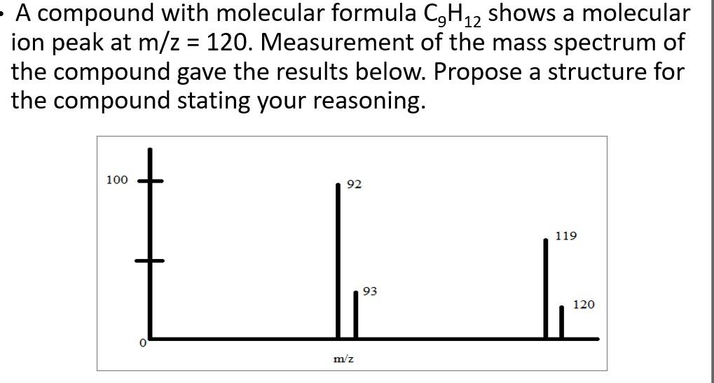 Solved A compound with molecular formula C9H12 shows a | Chegg.com