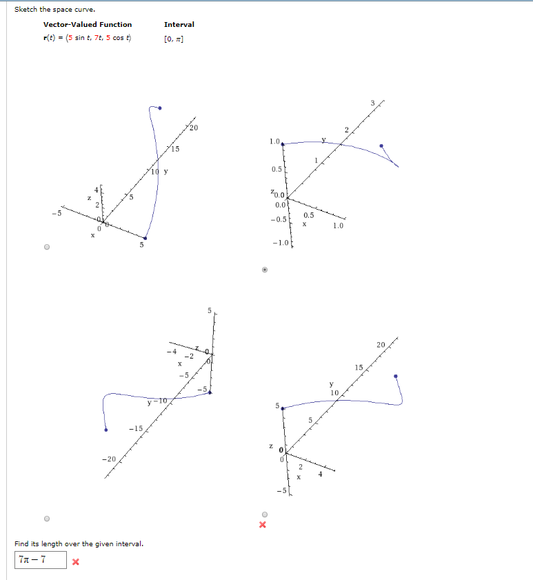 Solved Sketch the space curve. Interval Vector-Valued | Chegg.com