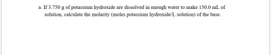 Solved b. Use dimensional analysis, the stoichiometry and | Chegg.com