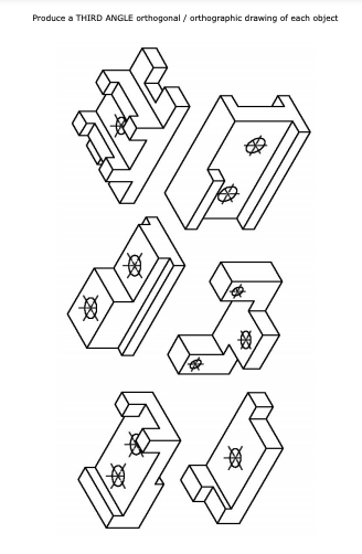 Solved Produce a THIRD ANGLE orthogonal / orthographic | Chegg.com