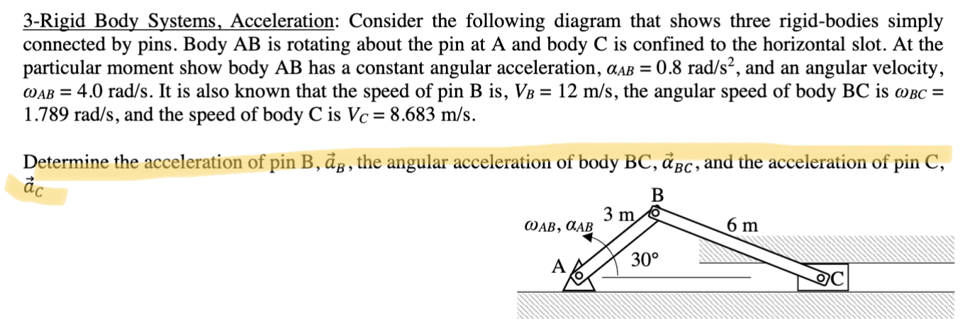 3-Rigid Body Systems, Acceleration: Consider the | Chegg.com