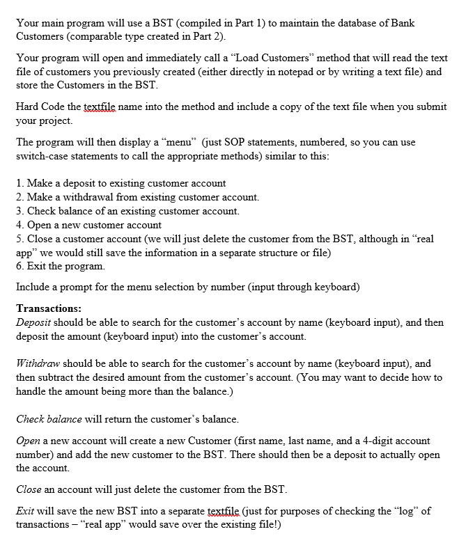 Solved Java Programming Language I Posted Bst Class Part 
