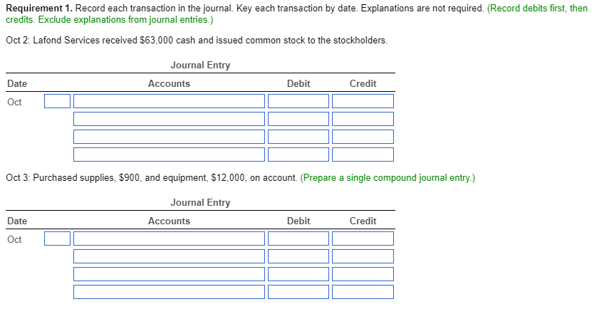 Solved Requirements 1. Record each transaction in the | Chegg.com