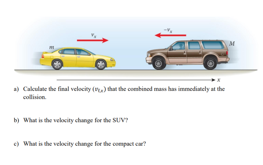 Solved Vx M m 3 a) Calculate the final velocity (Vf,x) that | Chegg.com