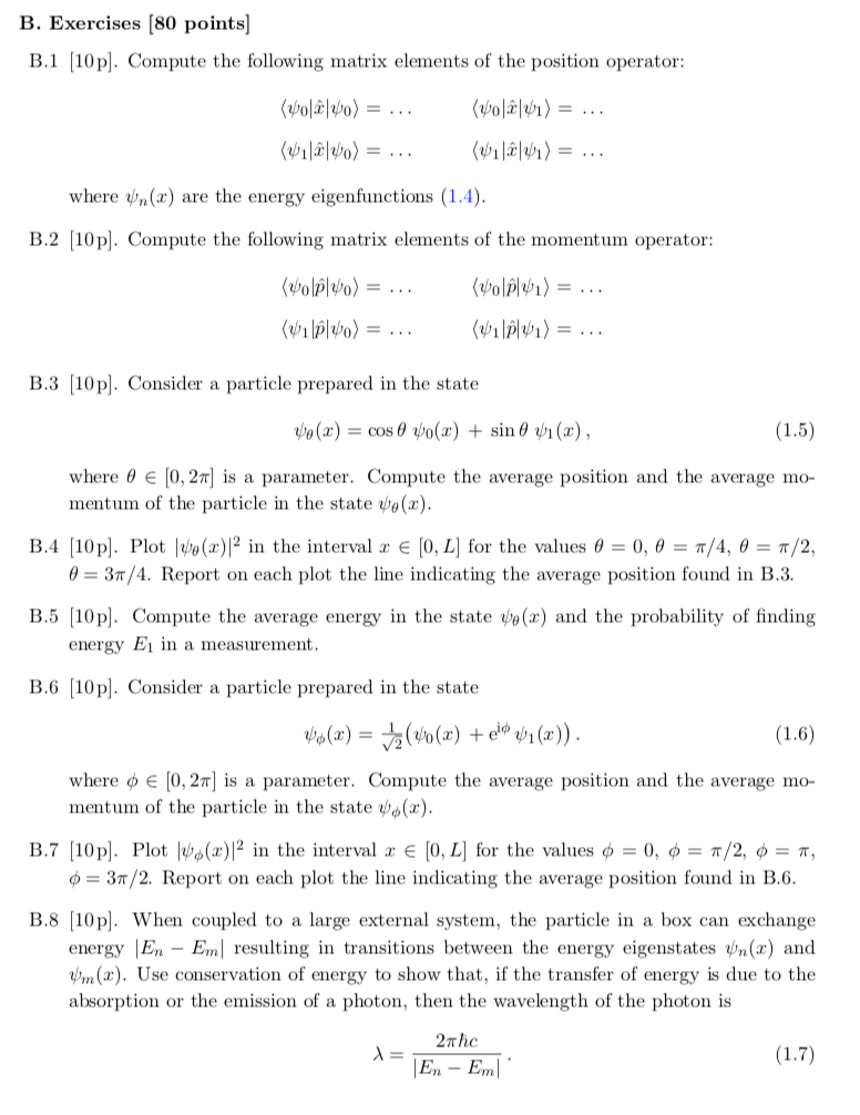 Solved B. Exercises (80 points) B.1 (10p). Compute the | Chegg.com
