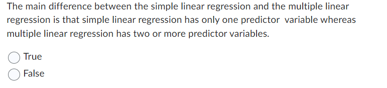 Solved The main difference between the simple linear | Chegg.com