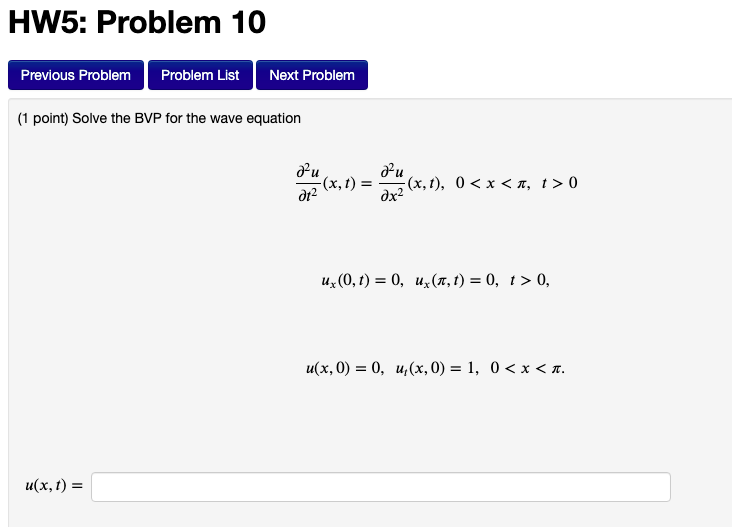 Solved HW5: Problem 10 Previous Problem Problem List Next | Chegg.com