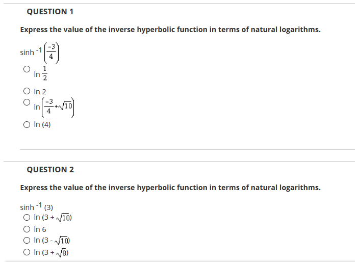 Solved QUESTION 1 Express the value of the inverse | Chegg.com