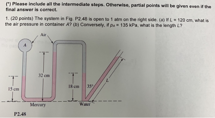 Solved () Please include all the intermediate steps. | Chegg.com