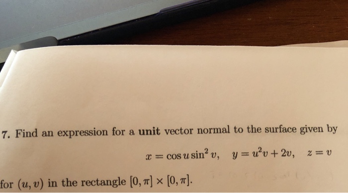 Solved 7. Find an expression for a unit vector normal to the | Chegg.com