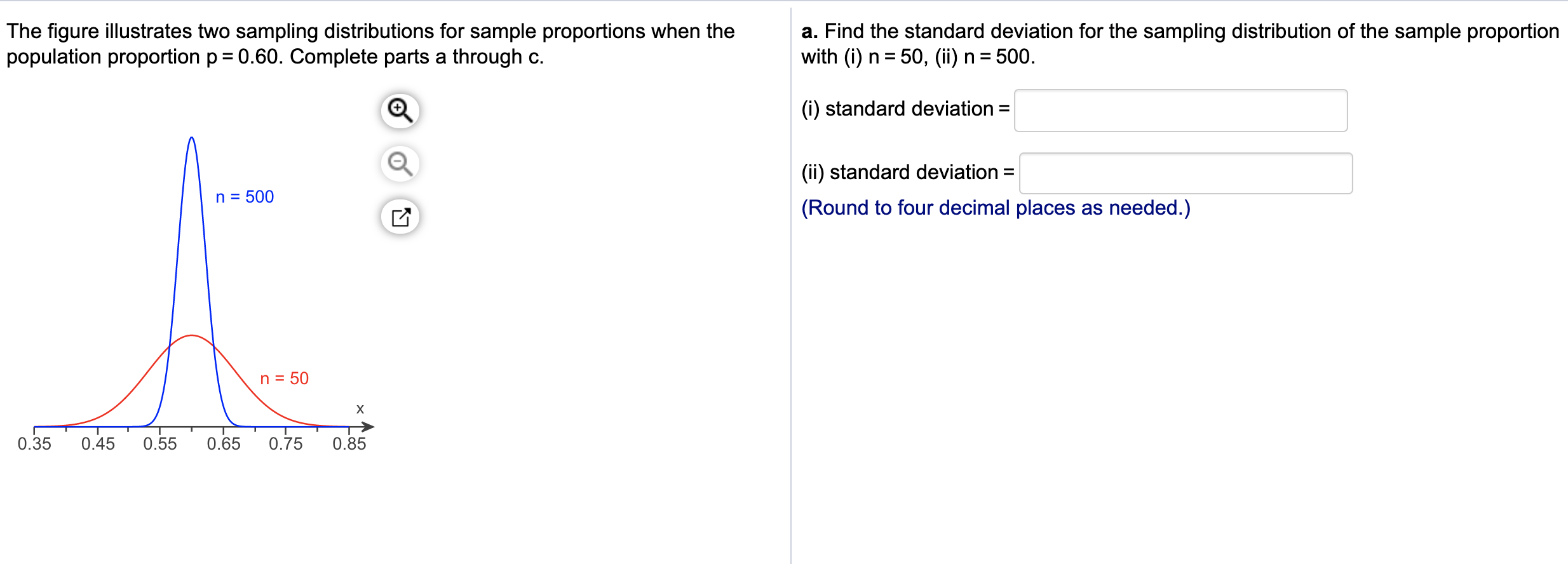Solved The figure illustrates two sampling distributions for | Chegg.com