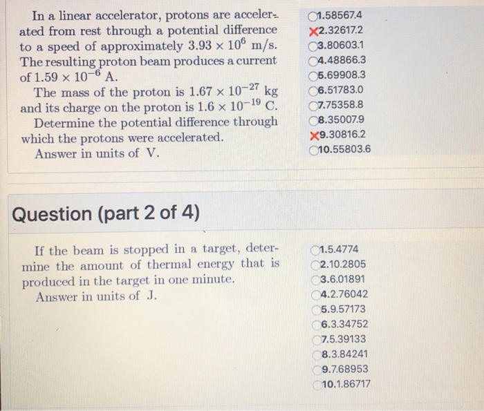 Solved In a linear accelerator, protons are acceler- | Chegg.com