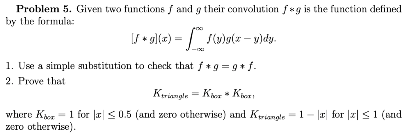 Problem 5. Given two functions f and g their | Chegg.com
