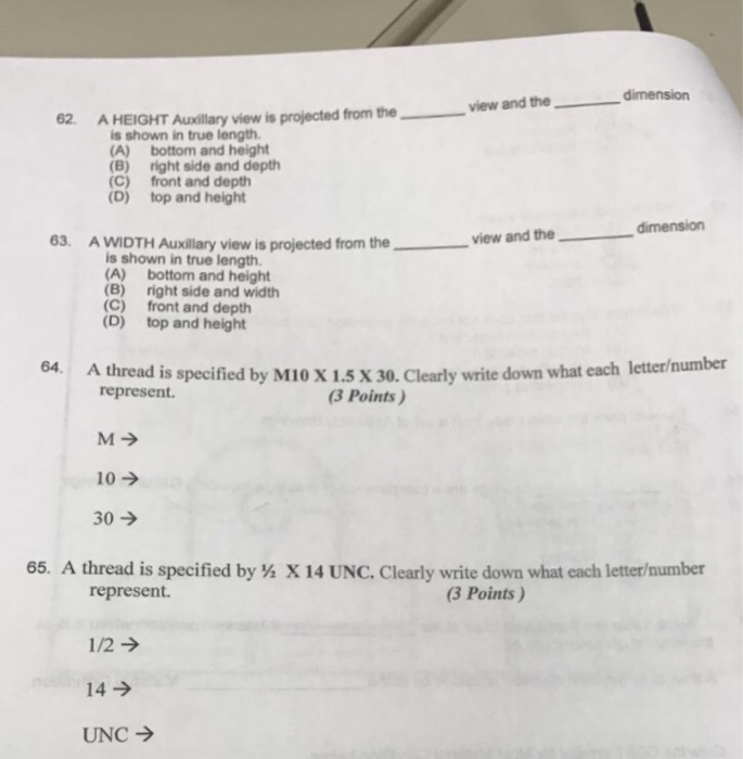Solved A HEIGHT Auxiliary view is projected from the _____ | Chegg.com