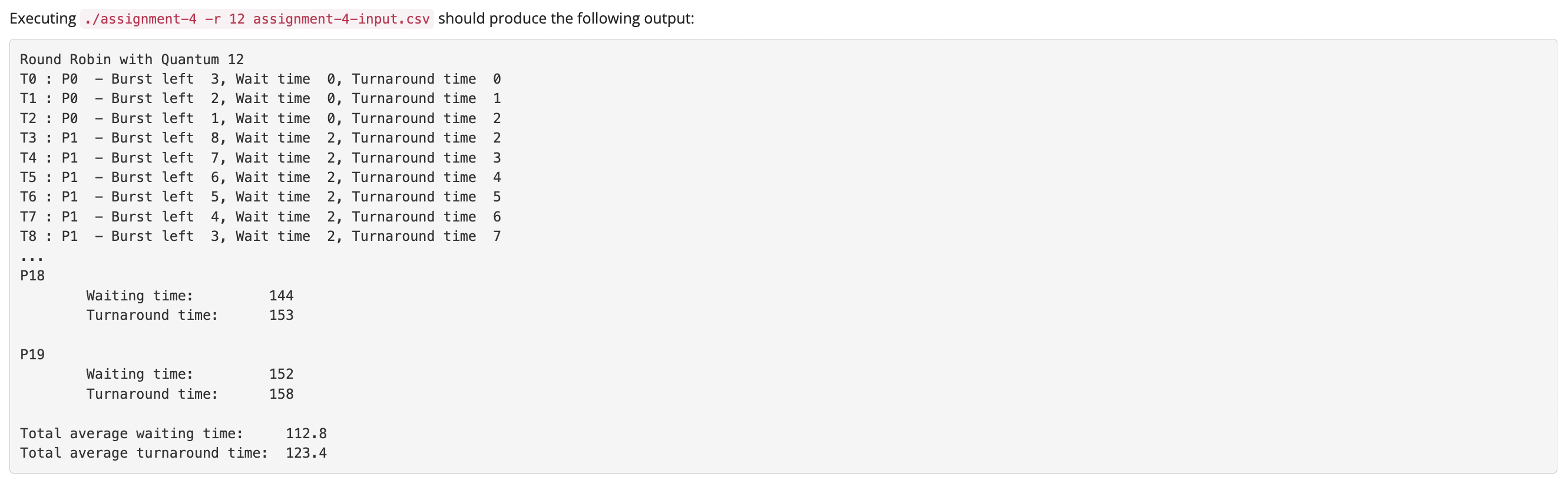 Solved class to determine the wait and turnaround times for | Chegg.com