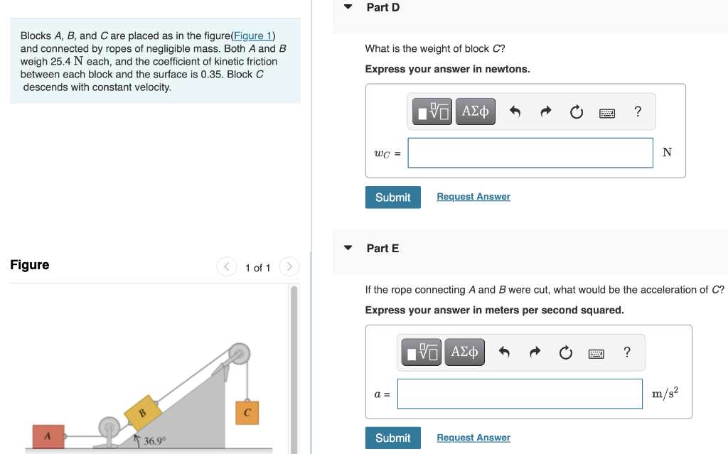 Solved Blocks A,B, and C are placed as in the figure(Figure | Chegg.com