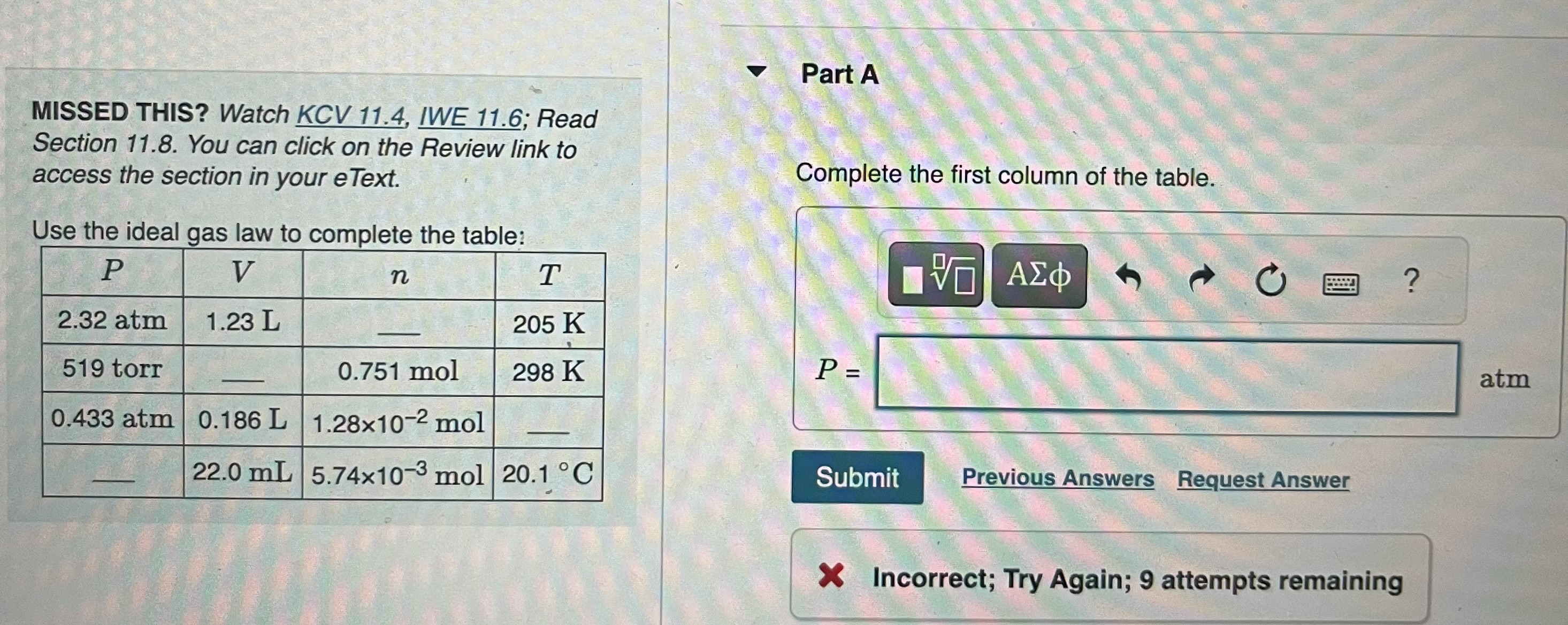Solved MISSED THIS? Watch KCV 11.4, IWE 11.6; Read Section | Chegg.com