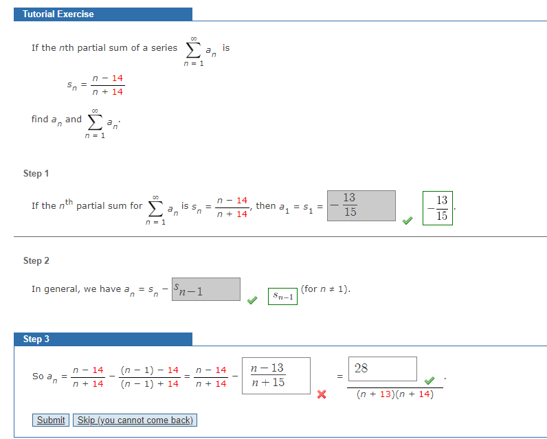 Solved If the nth partial sum of a series ∑n=1∞an is | Chegg.com