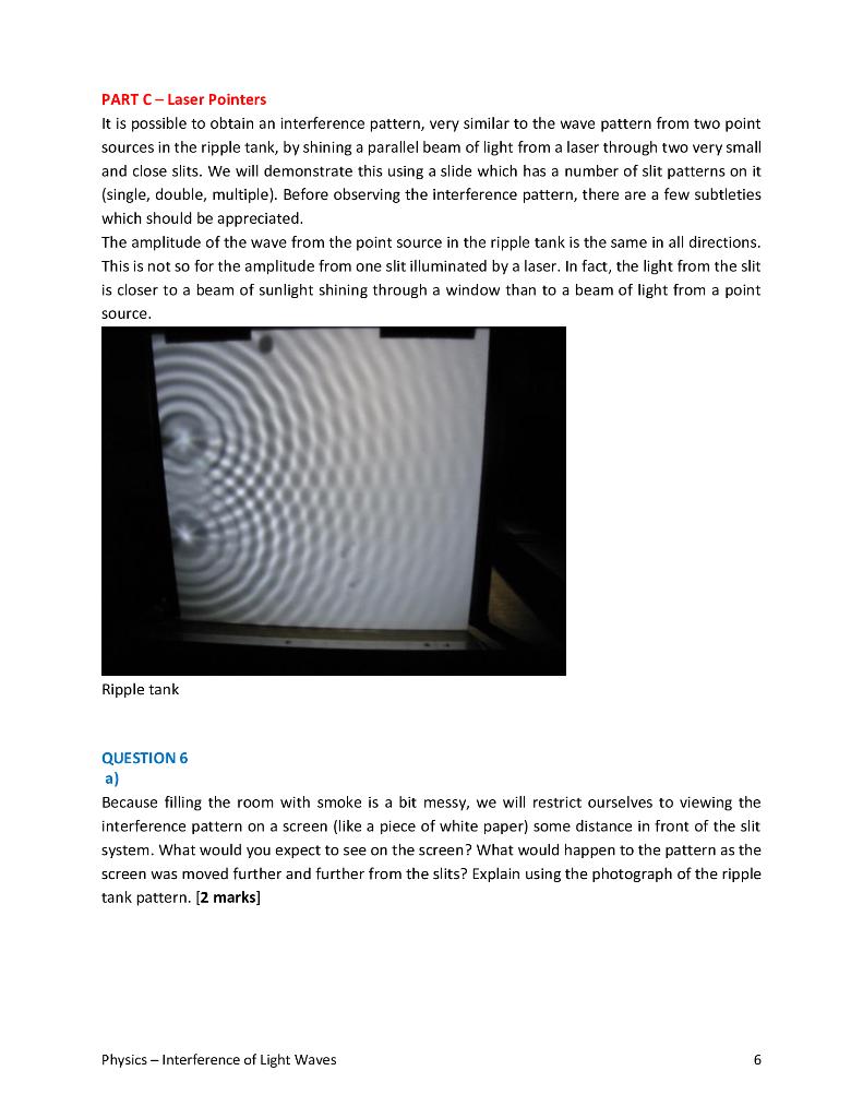 TITLE: INTERFERENCE OF LIGHT WAVES Electromagnetic | Chegg.com
