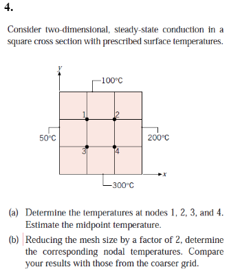 Solved 4. Consider two-dimensional, steady-state conduction | Chegg.com