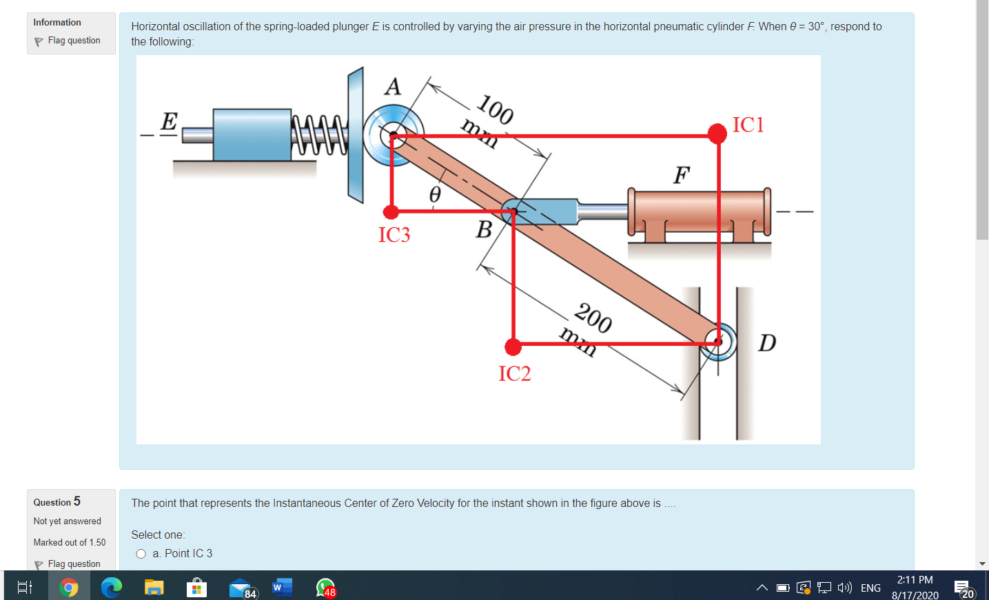 Solved Information Horizontal oscillation of the | Chegg.com