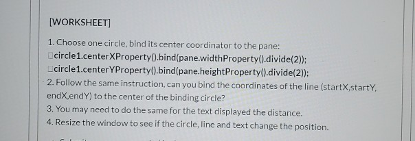Solved (Binding Property Practice) • Continue with the Lab | Chegg.com