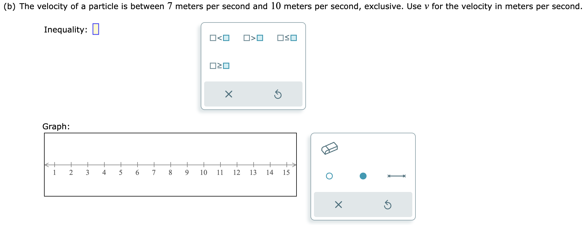 Solved For each part below, write an inequality to represent | Chegg.com