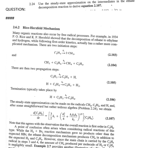 2.24 Use the steady-state approximation on the | Chegg.com