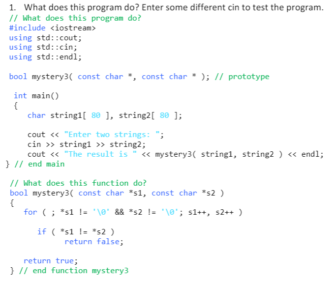 Solved 1. What does this program do? Enter some different | Chegg.com