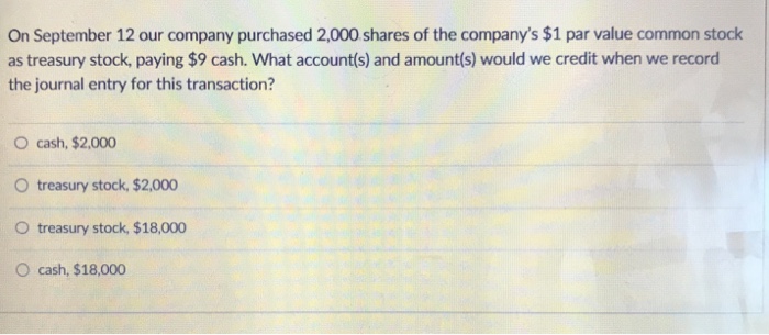 Solved Our company originally issued 1,000 shares $1 par | Chegg.com