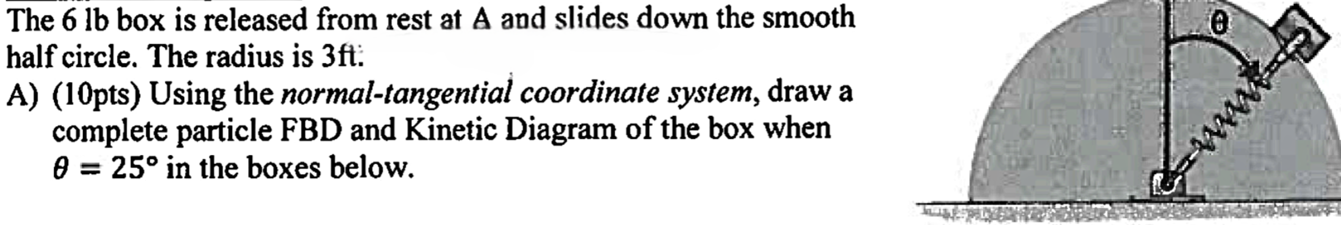 Solved The 6 ﻿lb box is released from rest at \( ﻿A \) ﻿and | Chegg.com