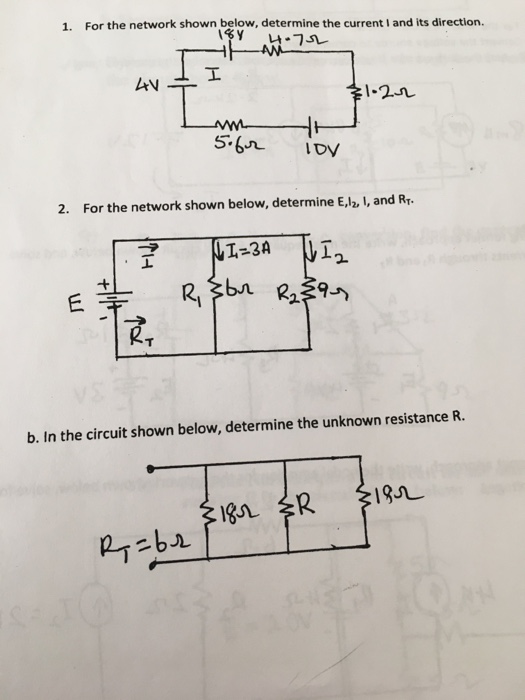 Solved 1. For the network shown below, determine the current | Chegg.com