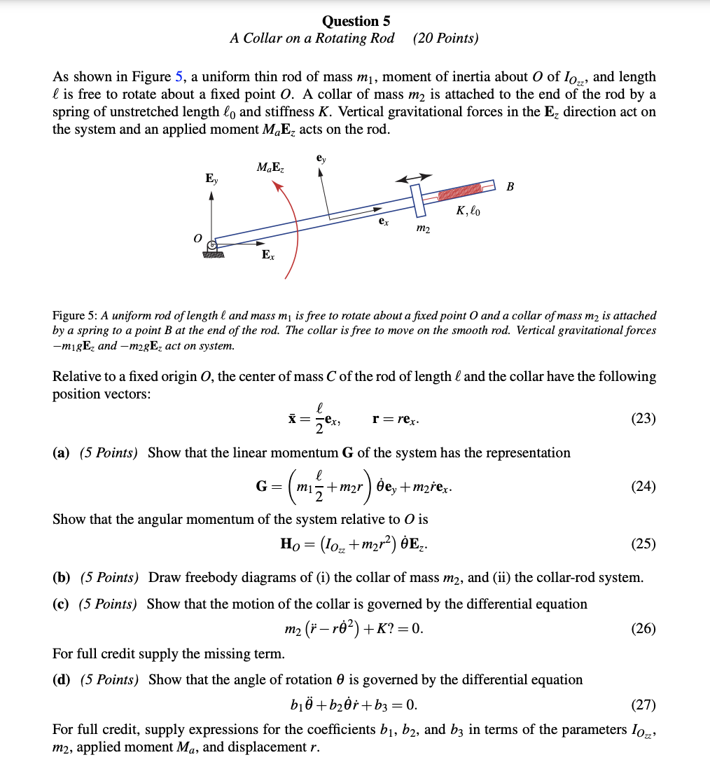 Solved As shown in Figure 5, a uniform thin rod of mass m1, | Chegg.com